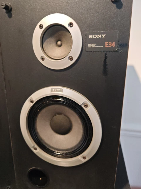 SONY SS-E34 VINTAGE Stereo 2-Way Speakers 30W 8ohms Bass Reflex 1980s ...