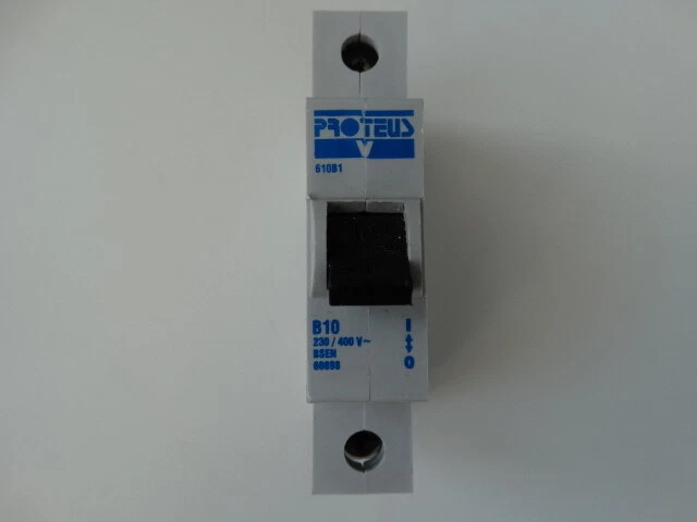 PROTEUS V 610B1 10A Type B MCB Circuit Breaker BSEN60898 B10 blue clip ...