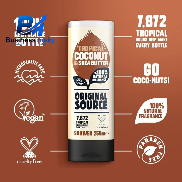 ORIGINAL SOURCE COCONUT & Shea Butter Shower Gel, 250 ml (Pack of 6 ...
