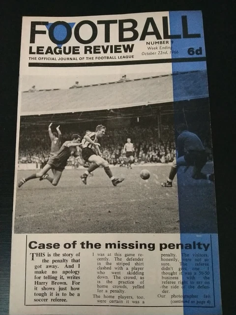 OCT 22ND 1966 FOOTBALL LEAGUE REVIEW MAGAZINE COLLECTION Soccer ...