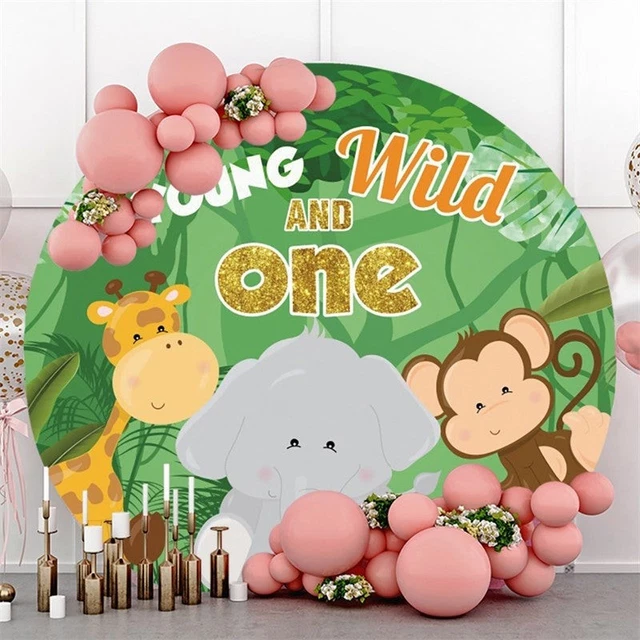SAFARI GREEN FOREST Happy 1St Birthday Circle Backdrop $35.97 - PicClick AU