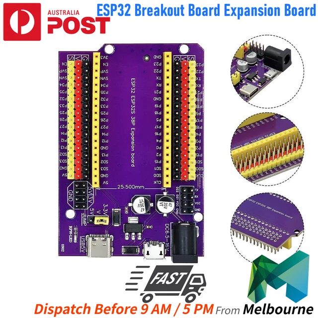 ESP32 BREAKOUT BOARD Expansion Board 38-pin Module Terminal Adapter $9. ... ESP32 BREAKOUT BOARD Expansion Board 38-pin Module Terminal Adapter $9. ...