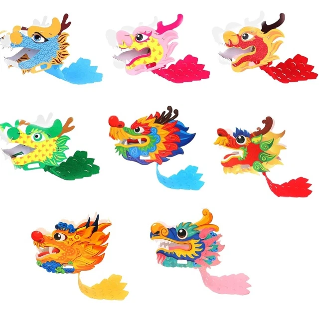 DIY PAPER DRAGON Head Mask Chinese Dragon Dance Head Mask DIY Paper ...