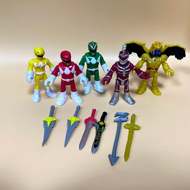 5PCS FISHER PRICE Imaginext Power Rangers Green Yellow Ranger Goldar w ...