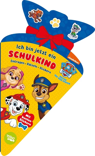 PAW PATROL ICH bin jetzt ein Schulkind! Eintragen, Rätseln, Stick*rn ...