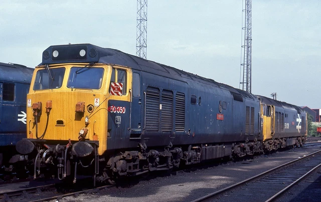 ORIGINAL 35MM SLIDE BR Class 50 no. 50050/038 at Old Oak Common +rights ...