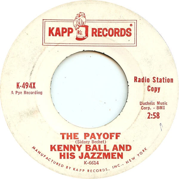 KENNY BALL AND His J - The Payoff - Disque vinyle d'occasion 7 - H8100z ...