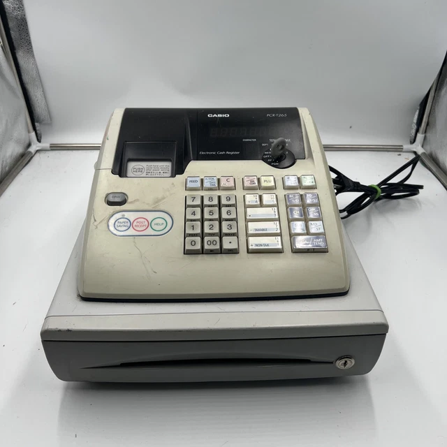 CASIO PCR-T265 ELECTRONIC Cash Register With Key And Power Up £60.68 ...