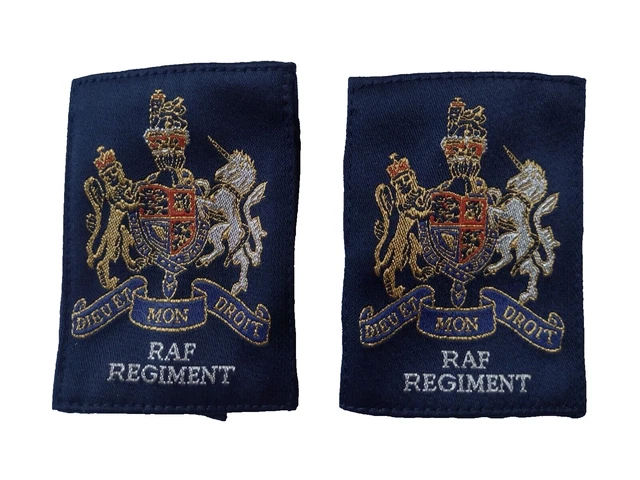 RAF REGIMENT WARRANT Officer Rank Slides Epaulettes QC EIIR Issued Pair ...