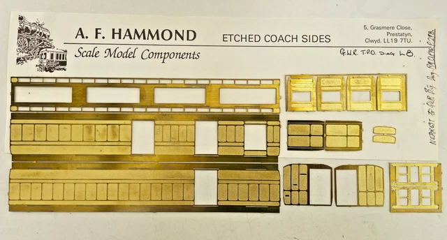 A F HAMMOD GWR TPO Dia L8 etched brass coach kit 4mm Finescale OO/EM/P4 ...