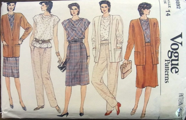 VOGUE SEWING PATTERN no.8892 Ladies WARDROBE 14 $12.99 - PicClick AU