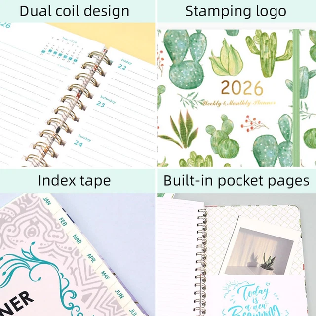 2026 PLANNER A5 Spiral Bound - Weekly & Monthly Academic Diary with ...