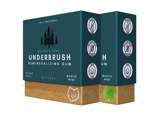 UNDERBRUSH REMINERALIZING CHEWING Gum With NanoHydroxyapatite Teeth Protection/ £5.67 - PicClick UK