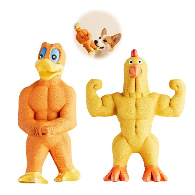 MUSCLE SILICA GEL Dog Calming Duck, 2025 New Yellow Dog Duck Toy Ne W ...