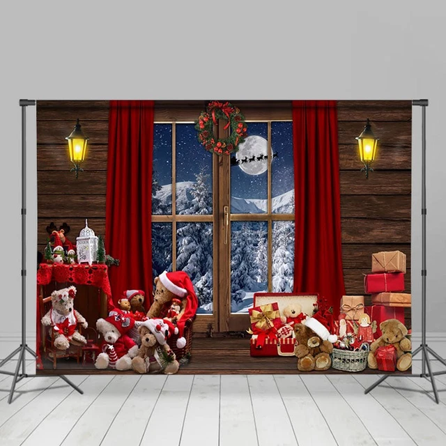 ELEGANT CHRISTMAS FIREPLACE Photography Backdrop, Black Mantel With ...