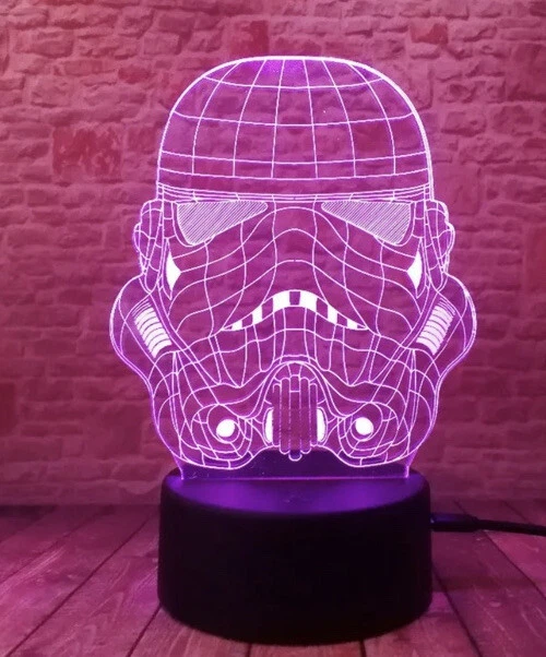STORMTROOPER STAR WARS 3D Acrylic LED 7 Colour Night Light Touch Table ...