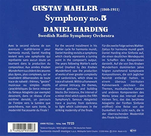 MAHLER: SYMPHONY NO.5 by Swedish Radio Symphony Orchestra / Harding ...