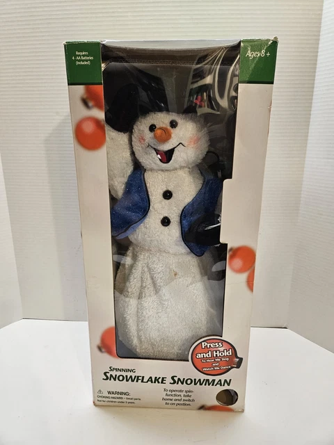 Gemmy Snowflake Spinning Snowman Animated Sings Dances Snow Miser Works