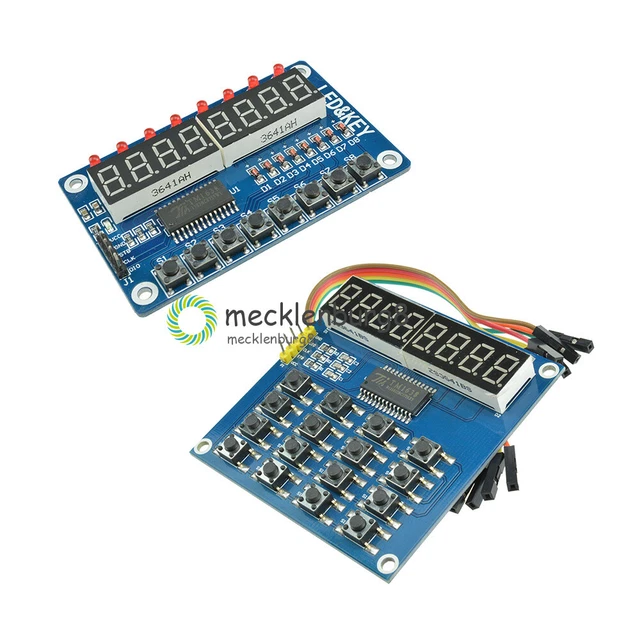 16-BUTTON 8-BUTTON DIGITS Digital LED 8-Bit TM1638 Display Module For Arduino EUR 1,84 - PicClick DE