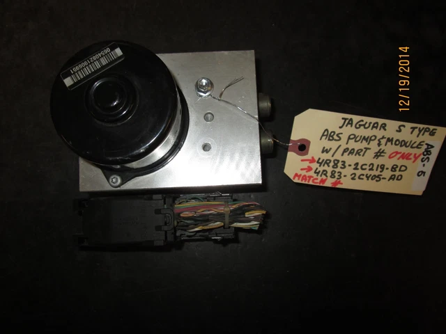 JAGUAR S TYPE Abs Pump & Module W/Part #4R83-2C219-Bd / 4R83-2C405-Ad ...