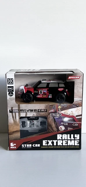 RALLY EXTREME STAR Car, Remote Control 4 Channel Black & White Car 1:28 ...