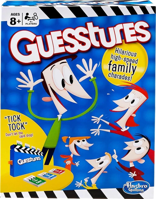 HASBRO GAMING GUESSTURES Game, Charades Game For 4 Or More Players ...