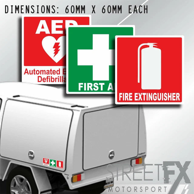FIRE EXTINGUISHER FIRST Aid Spill Pack Sticker Sign 60mm OHS WHS Safety ...