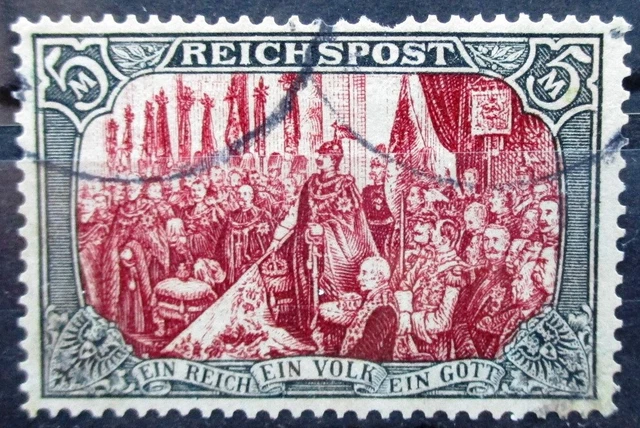 DR GERMANY REICHSPOST 5 Mark Mi.Nr. 66 I stamped - unfortunately tooth defects above £10.30 ...