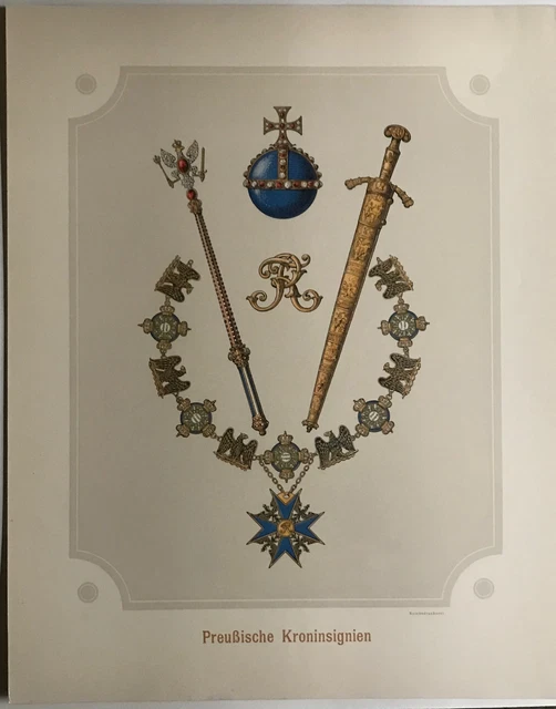 COAT OF ARMS, Prussian royal insignia, Reichspruckerei Berlin, heraldry ...