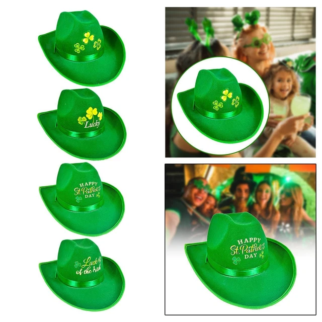 LEPRECHAUN GREEN TOP Hat Funny Costume Accessories for Party Dress up ...