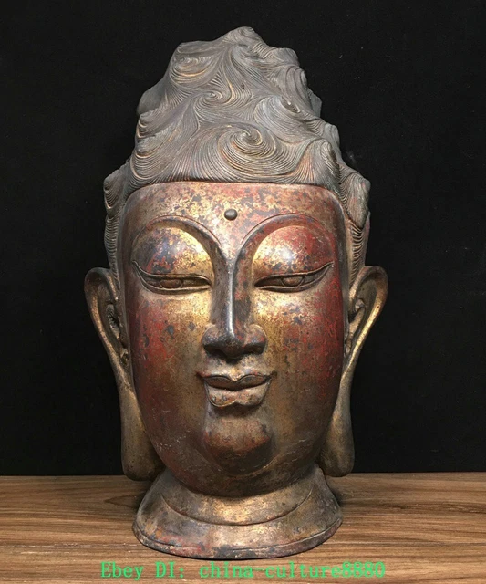 TÊTE DE BODHISATTVA en bronze antique kanyin kanyin EUR 534,00 ...