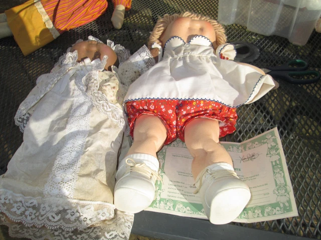 2 VINTAGE CABBAGE patch dolls, 1982. both labelled one is terry rosanna ...