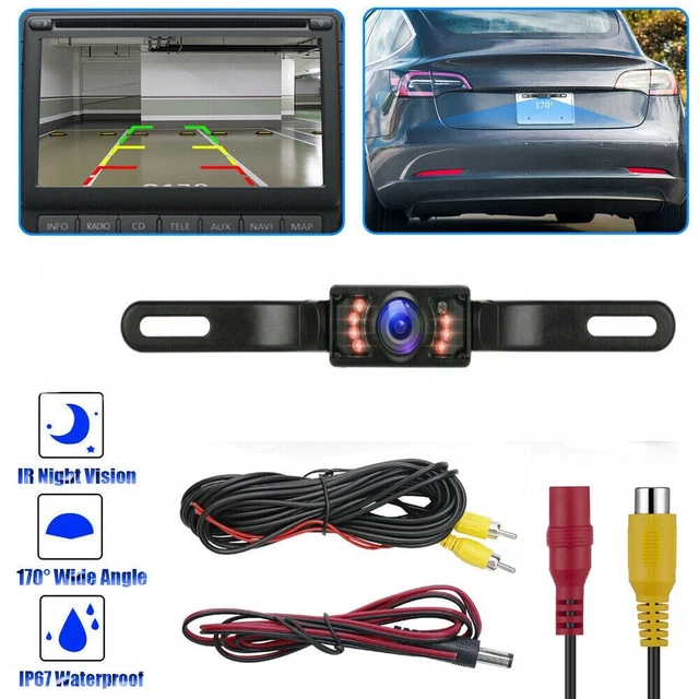 LICENSE PLATE CAR Rear View Reverse Backup Camera Night Vision 7 PCS IR ...