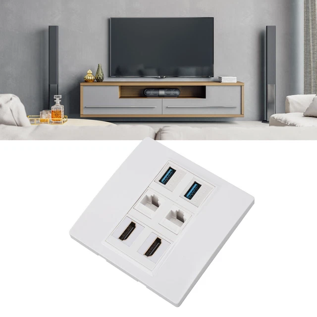 MEDIA OUTLET WALL Plate Multimedia Wall Plate 6 Port Multimedia 86 RJ45 ...