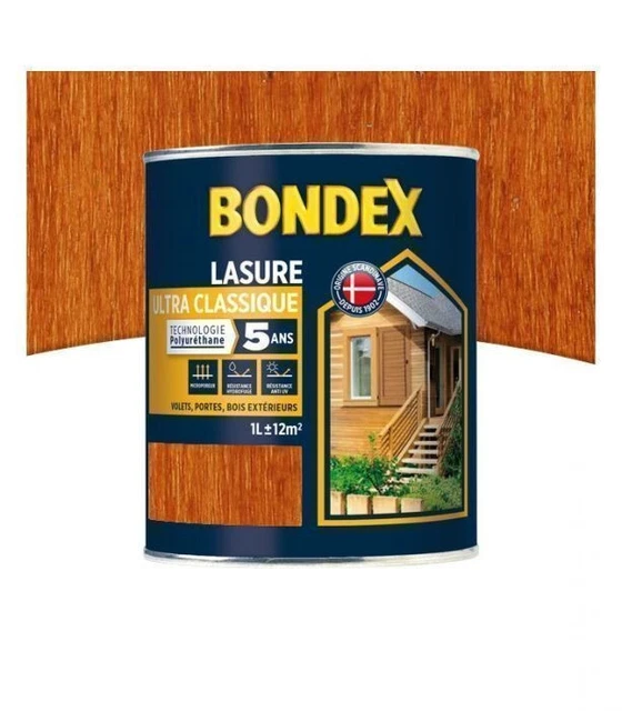 LASURE PROTECTION BOIS anti Uv hydrofuge fongicide 5 ans Teinte Teck 1L ...