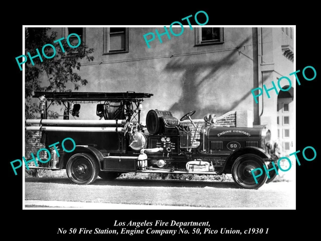 OLD 6X4 LOS ANGELES FIRE DEPARTMENT LAFD No 50 STATION PICO UNION c1930 ...
