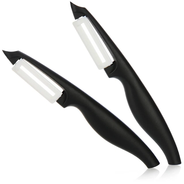 2× CERAMIC POTATO Peeler Blade Carrot Parsnip Veg Fruit Slicer Speed ...
