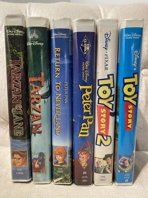 WALT DISNEY VERY Rare Lot Classic Adventure 6 VHS Peter Pan Tarzan Toy ...