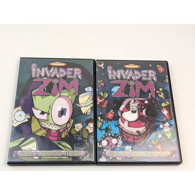 INVADER ZIM DVD Vol 2 & 3 Progressive Stupidity Holiday Cheer ...