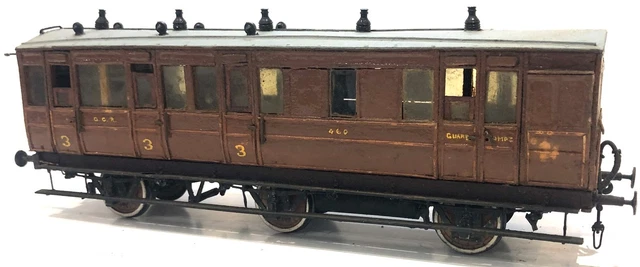 7MM/O SCRATCH BUILT GREAT CENTRAL 6 WHEEL BRAKE 3RD COACH SEE ...