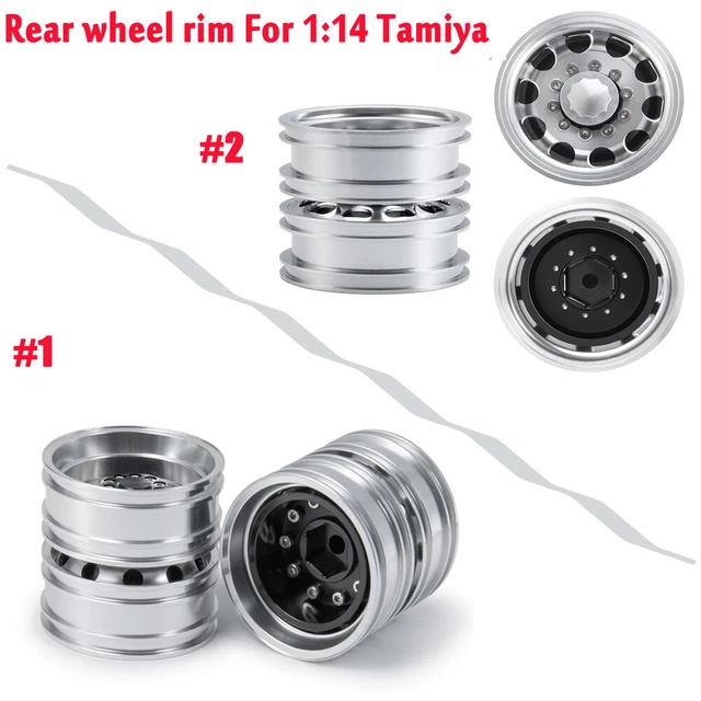 FOR RC 1:14 Tamiya Tractor Truck Trailer #1/#2 Metal Rear Wheel Hubs 10 ...
