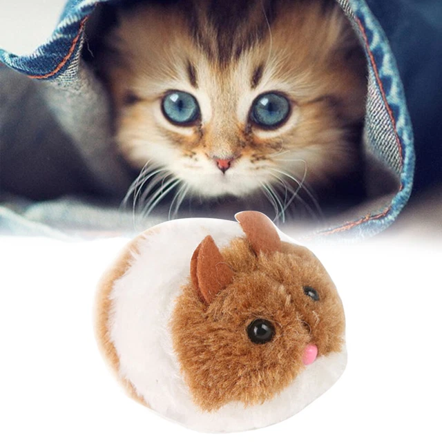 CAT TOY MOUSE Pulling Chain Shake Interactive Pet Cat Toys Rat (Brown ...