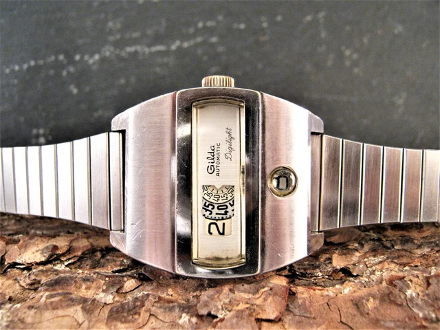 RARE 1975 GILDA Automatic German TRIPLE DISC JUMP HOUR Men’s 38mm ...