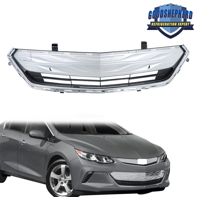 PLASTIC FRONT BUMPER Lower Grille Silver Grill For 2016-2019 Chevy Volt ...