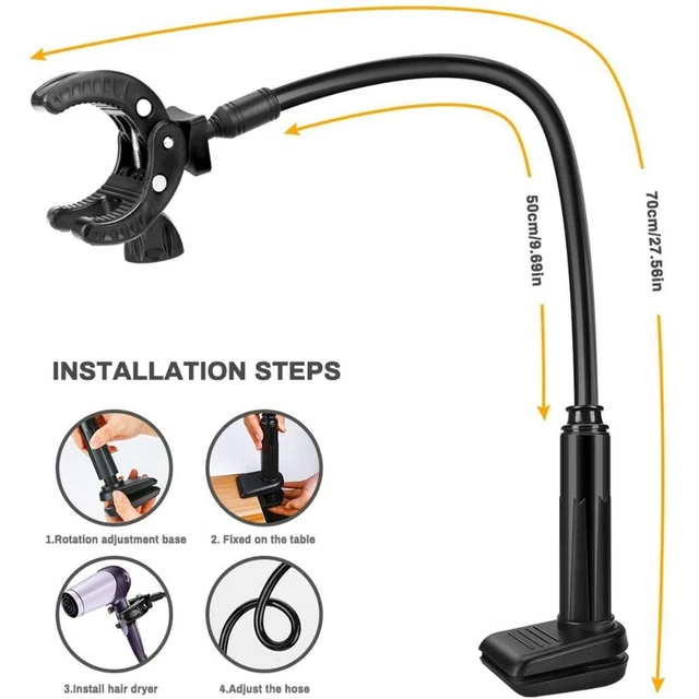 DEGREES ROTATABLE FIXED Bracket Hairdryer Holder Support Shelf Hair ...