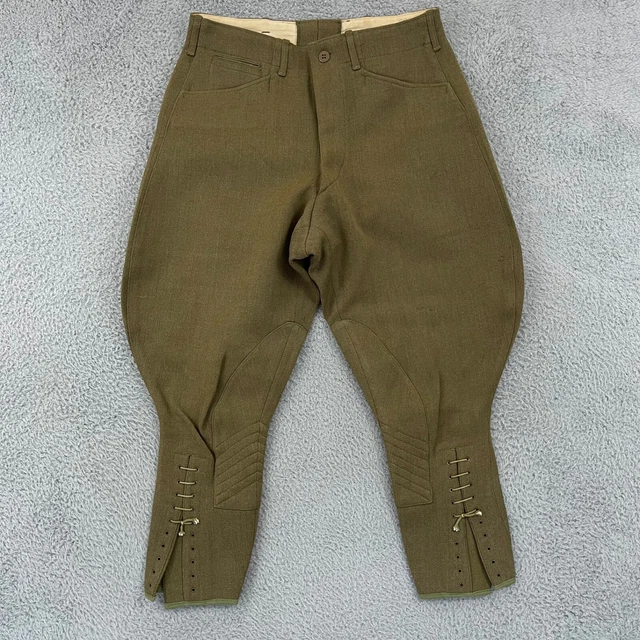 VINTAGE US ARMY Jodhpurs Adult 30 Early 1900s WW2 Trousers Button Fly ...