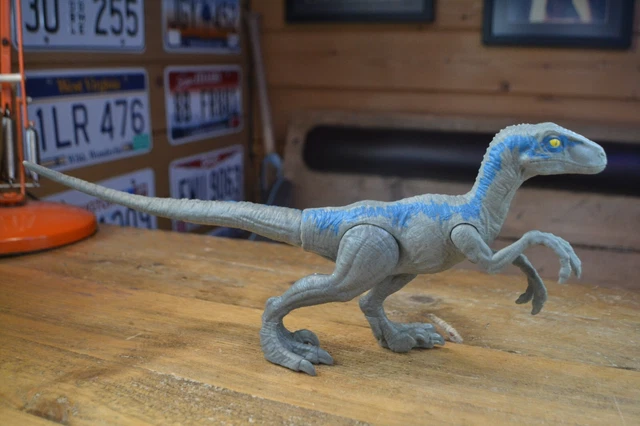 JURASSIC WORLD VELOCIRAPTOR Blue Raptor Dinosaur Jurassic Park Toy ...