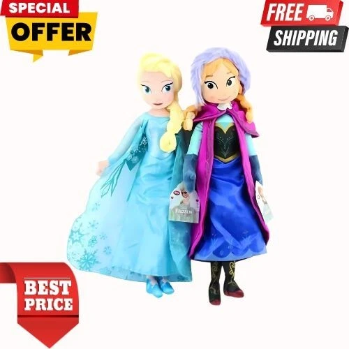 DISNEY FROZEN MOVIE Queen Elsa & Anna Plush Soft Doll Gift Collection ...