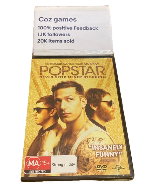 POPSTAR NEVER STOP Never Stopping DVD Region 4 Brand New & Sealed Andy ...