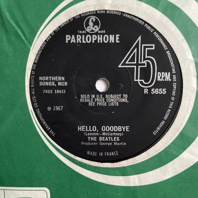 THE BEATLES -HELLO Goodbye- Rare French Contract 7” For The UK ...